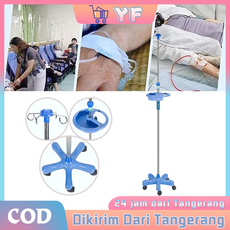 Jual Tiang Infus Roda Portable Stainless Ketinggiannya Adjustable ...