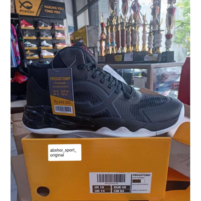 Jual FIXCH FROGSTOMP MID Sepatu Voli Original100% 1FVL442A001 Black ...