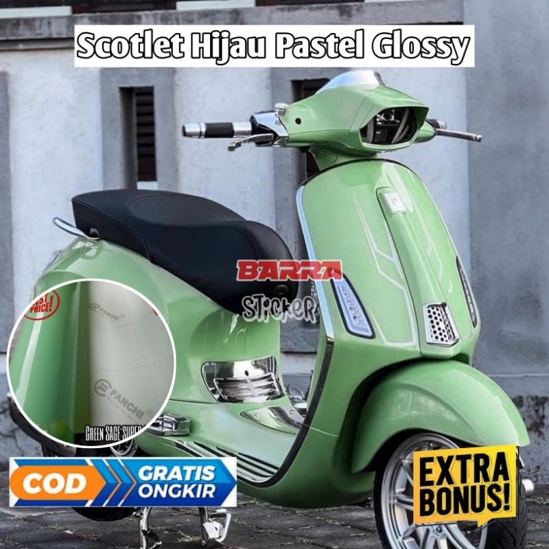 Jual Scotlet Motor Hijau Matcha Sticker Scotlet Motor Warna Hijau Sage ...