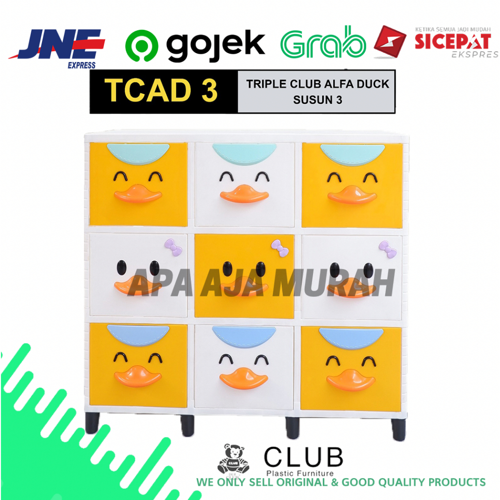 Jual Club Plastik Lemari Plastik Serbaguna Lemari Anak 3 Susun Triple Club Alfa Duck 3 Susun / 2 ...