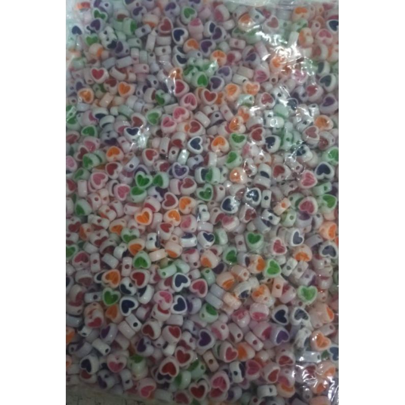 Jual Manik lukis love warna dasar putih mix isi 1 pon | Shopee Indonesia