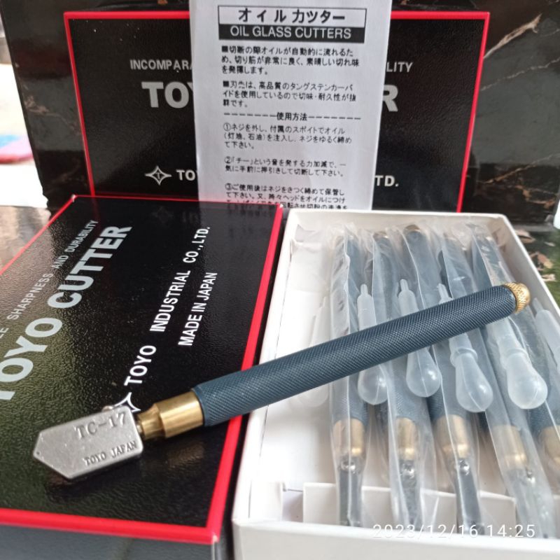 Jual oil glass cutter set isi 6 pcs TOYO TC 17 original made in japan ...
