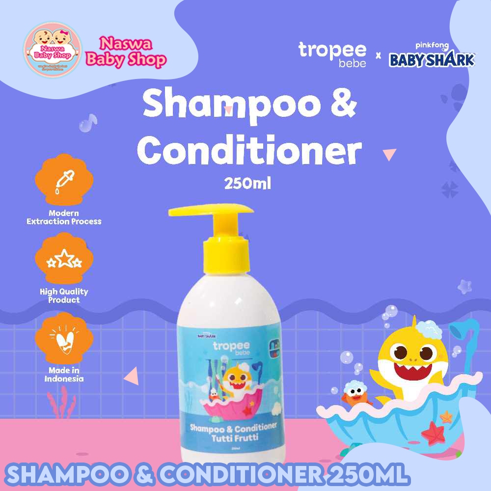 Jual Tropee Bebe x Pinkfong Baby Shark Shampoo & Conditioner 250ml | Shopee Indonesia