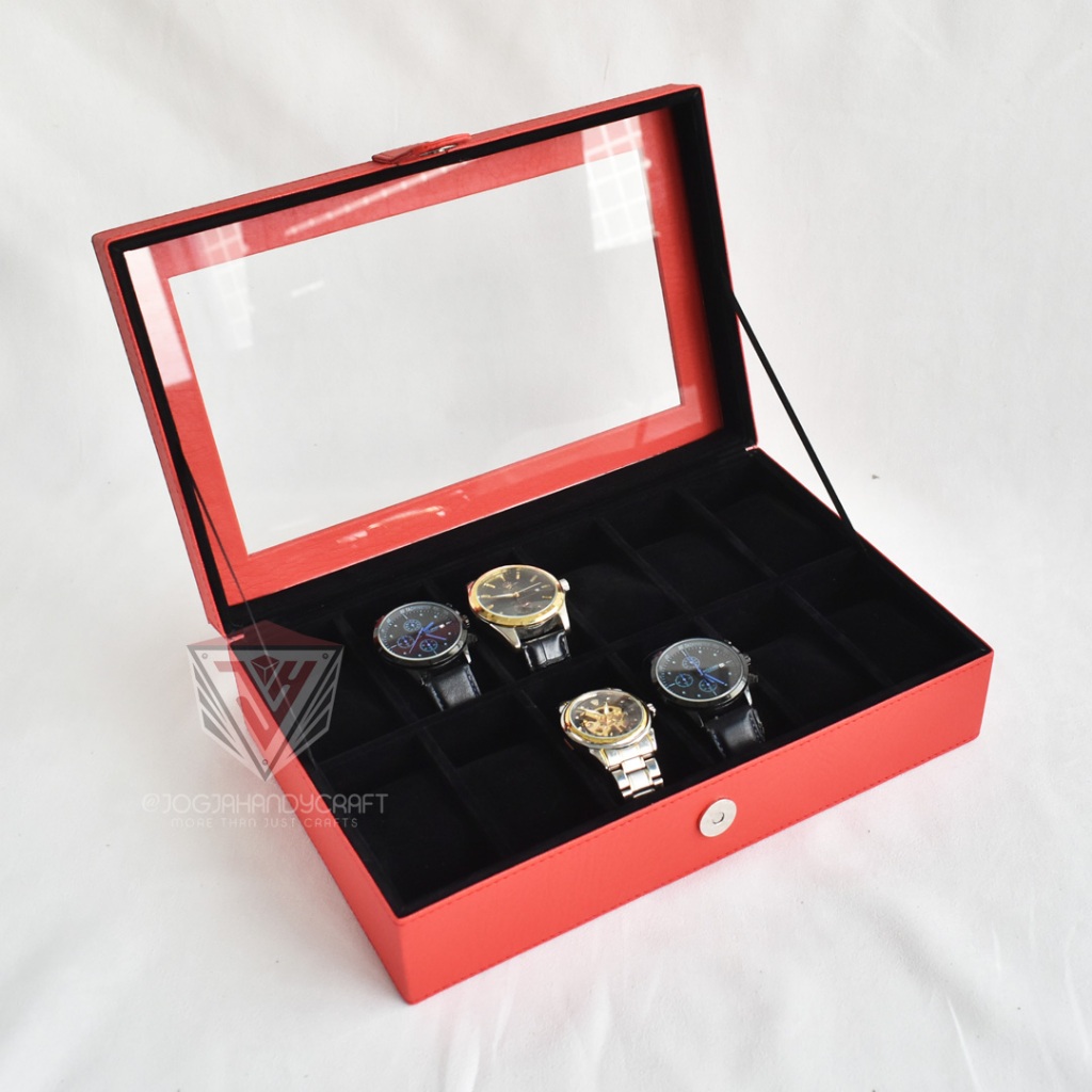 Jual (PROMO) FULL COLOR Kotak Tempat Jam Tangan Isi 12 / Box Jam ...