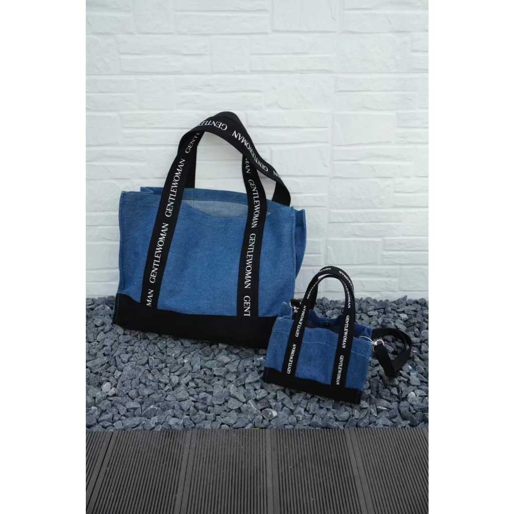 Jual Tas Totebag Gentle Women GW05 Bahan Jeans Import | Shopee Indonesia