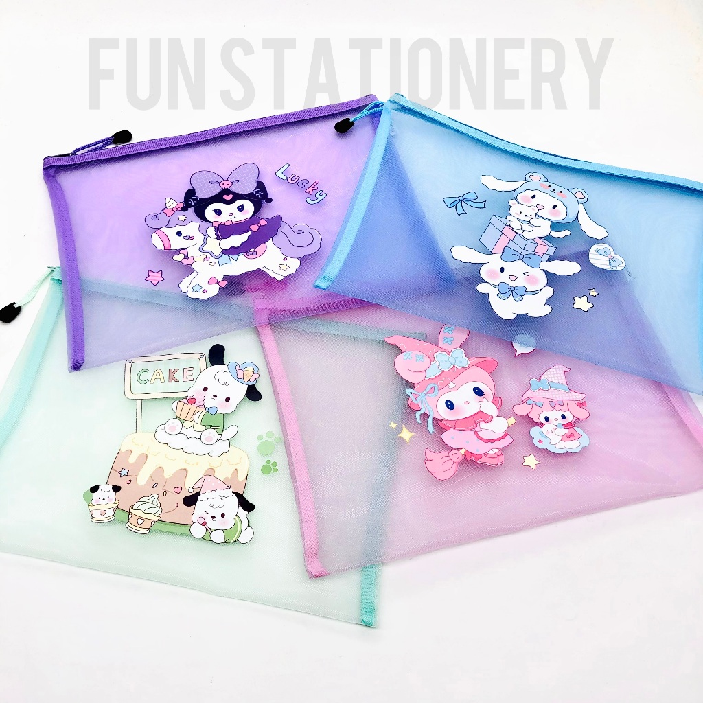 Jual (A4) ZIPPER DOCUMENT BAG SANRIO / MAP FILE JARING / POUCH | Shopee ...