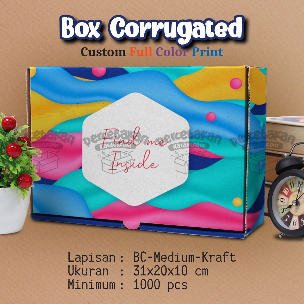Jual Cetak Dus Corrugated 31x20x10 cm FULL COLOR Free Custom Desain ...