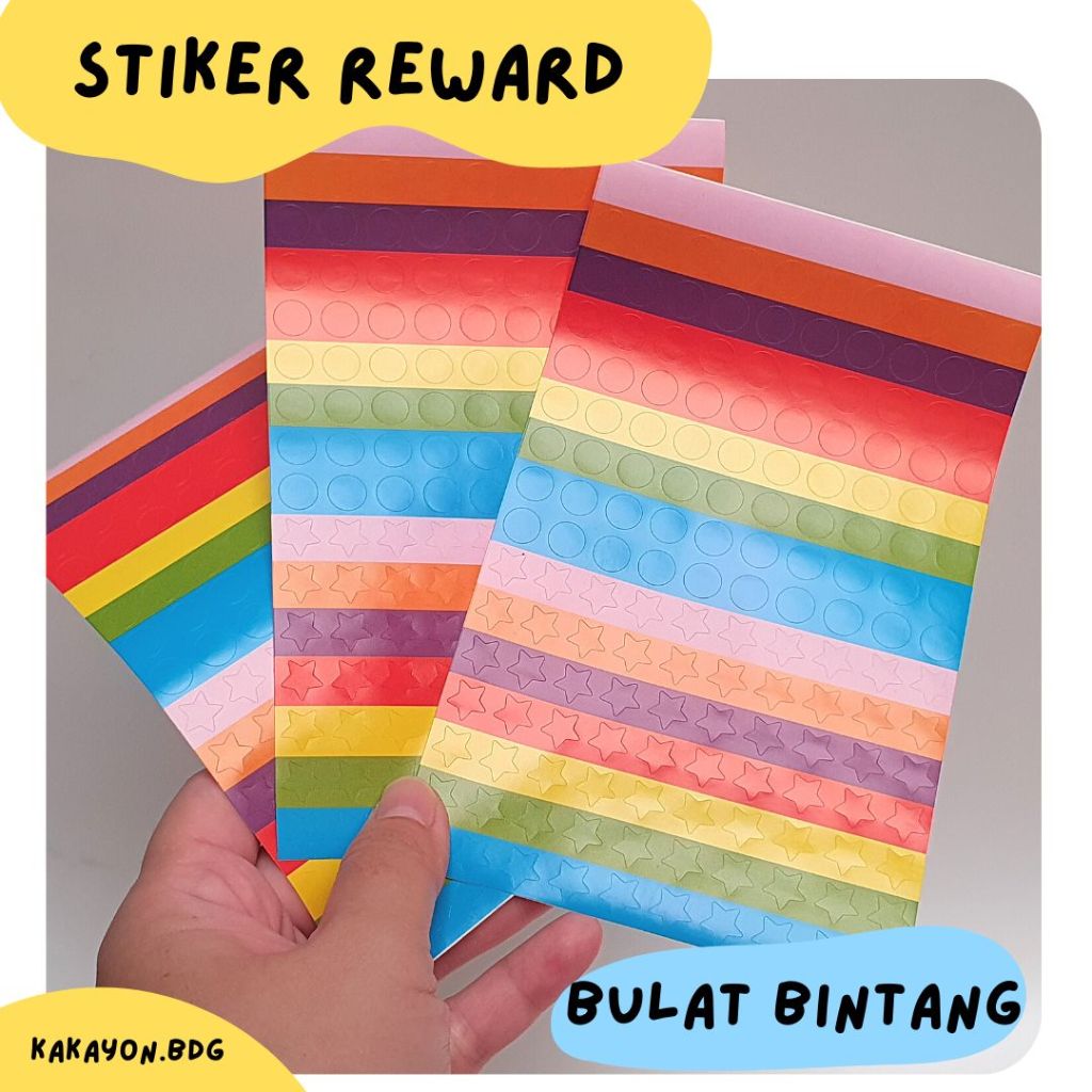 Jual Stiker Reward Bentuk Bintang Bulat Warna Warni | Shopee Indonesia