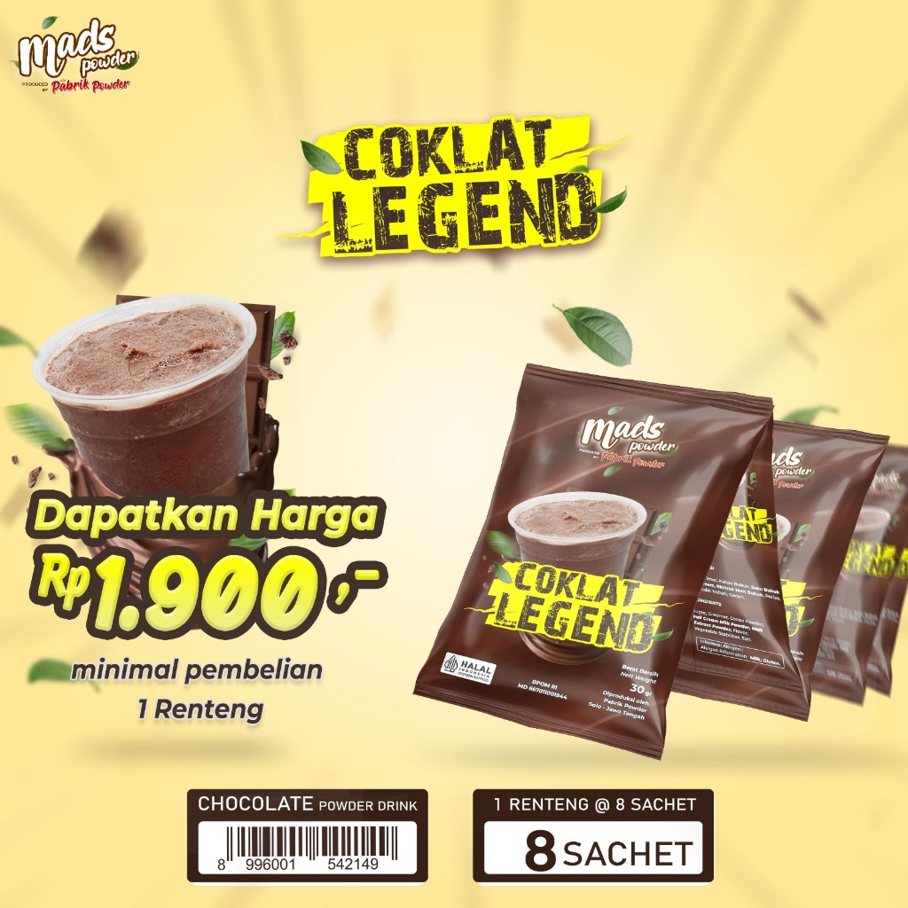 Jual Powder Minuman Coklat Legend, 1 Renteng isi 8 Sachet | Shopee ...