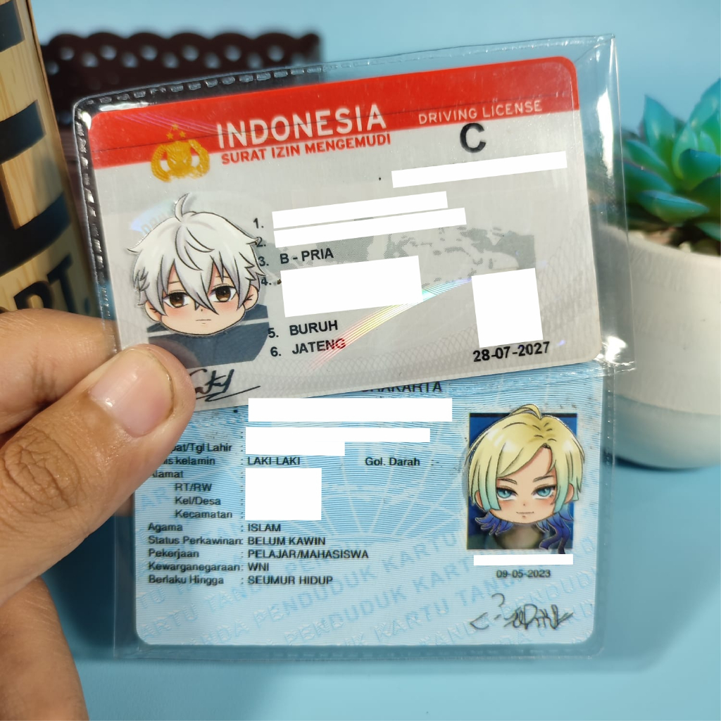 Jual Cover KTP / SIM - Sampul Pelindung Anti Gores KTP / SIM Anime Blue ...