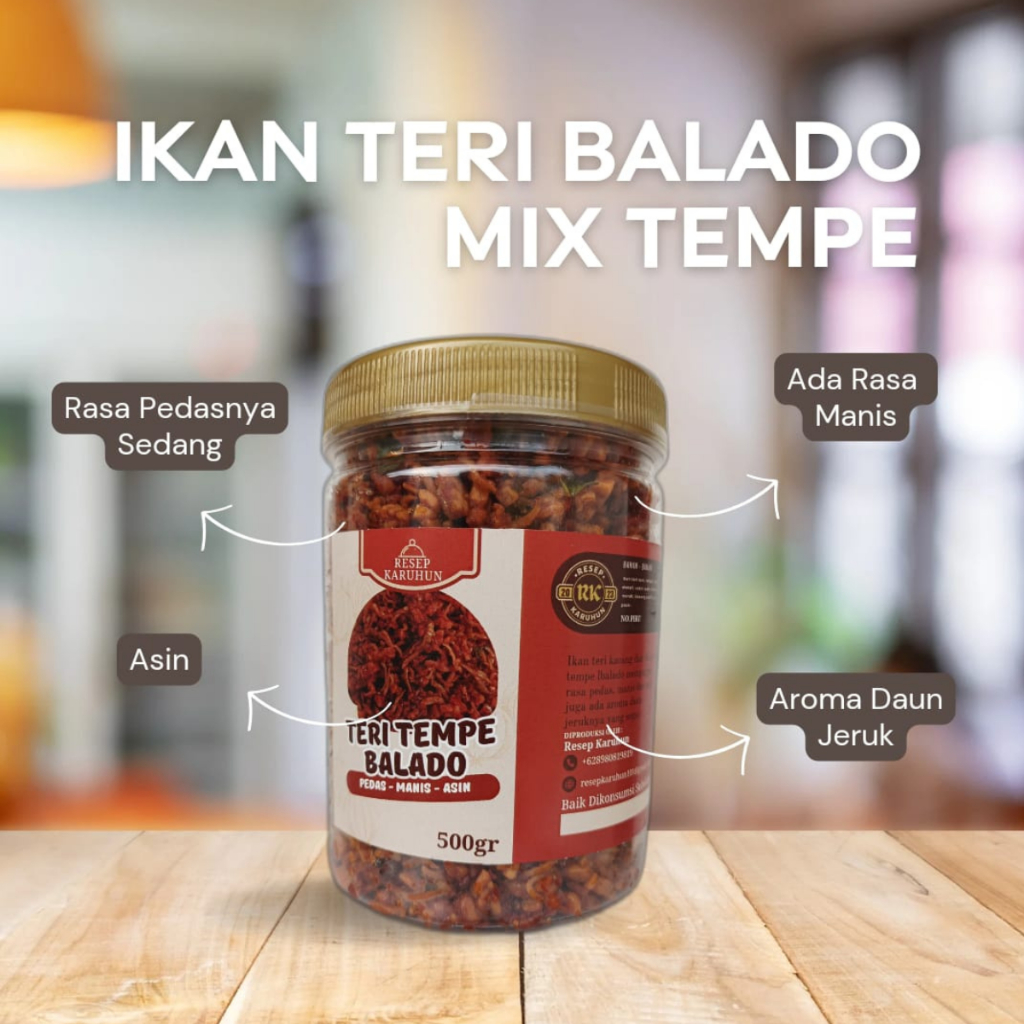Jual Teri Tempe Balado Berat 500gr Teri Nasi/Teri Medan | Shopee Indonesia