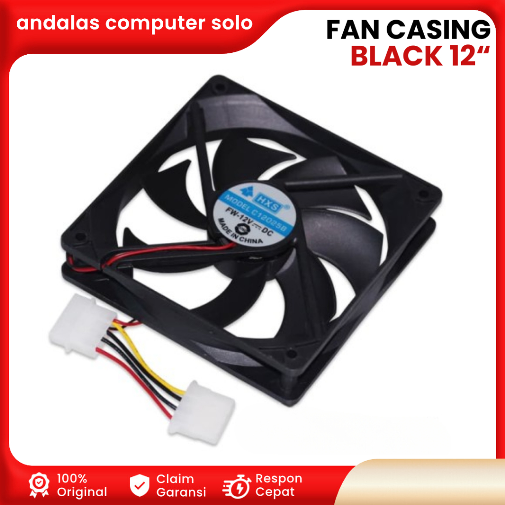 Jual FAN CASING CASE LAMPU KIPAS BLACK 12CM PENDINGIN KOMPUTER PC FAN ...