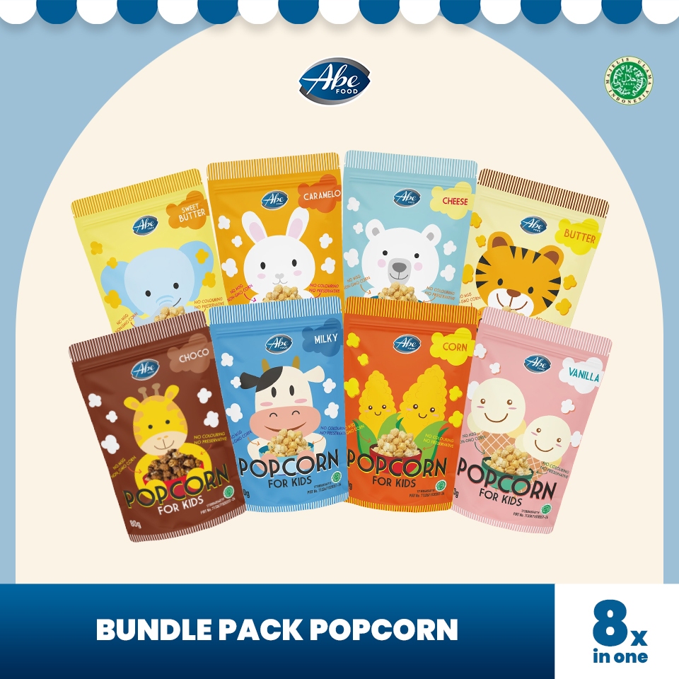 Jual Abe Food Popcorn Bundle 8 pcs All Variant/ Popcorn Anak No MSG ...