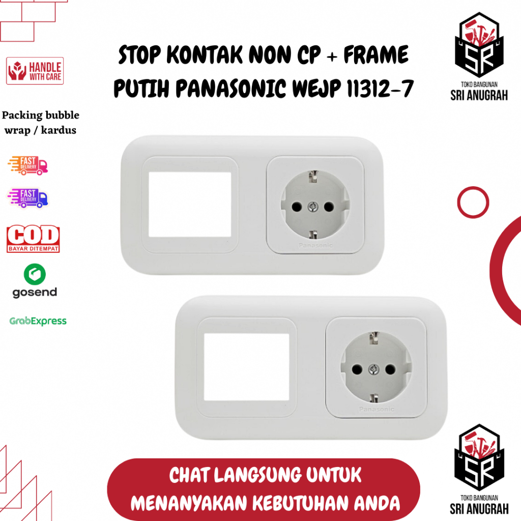 Jual Stop kontak non cp + frame putih PANASONIC WEJP 11312-7 | Shopee ...