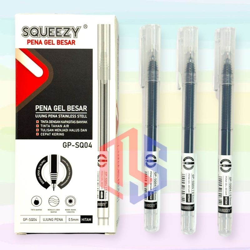 Jual Pulpen / Ballpoint / Pen Gell Squeezy GP - SQ04 (12 Pcs) | Shopee ...