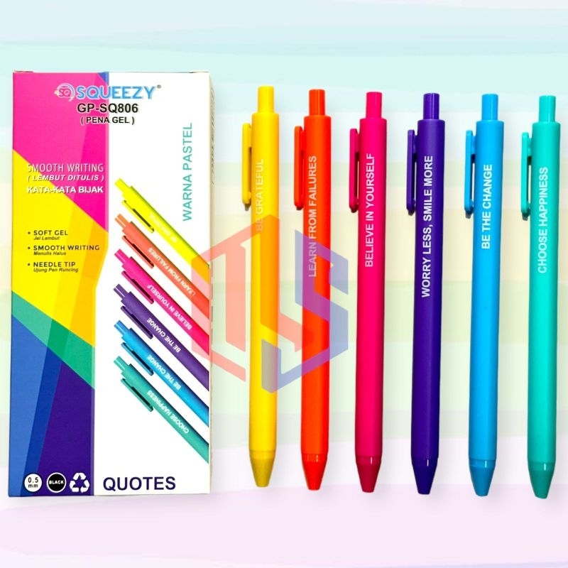 Jual Pulpen / Ballpoint / Pen Gell Squeezy GP - SQ806 (12 Pcs) | Shopee ...
