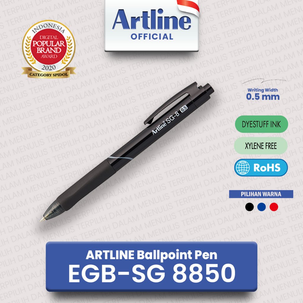 Jual ARTLINE Ballpoint Pen Pulpen 0.5 mm EGB-SG 8850 | Shopee Indonesia