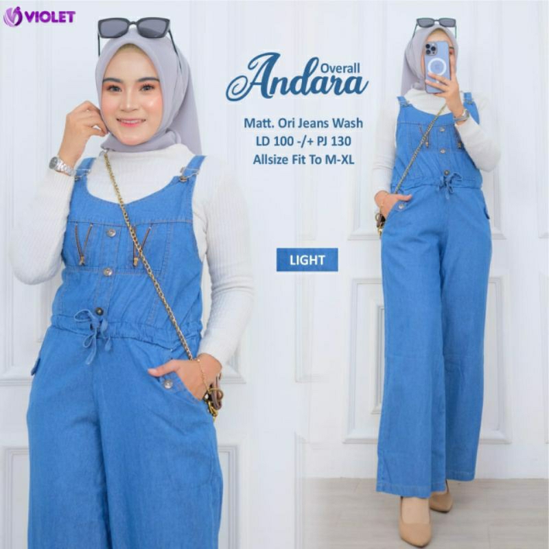 Jual ANDARA OVERALL POLOS 45-65KG HIGH QUALITY // GESPER TALI BISA ...