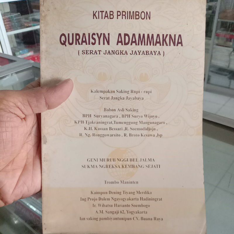 Jual Kitab Primbon Quraisyn Adammakna ( Serat Jangka Jayabaya ...