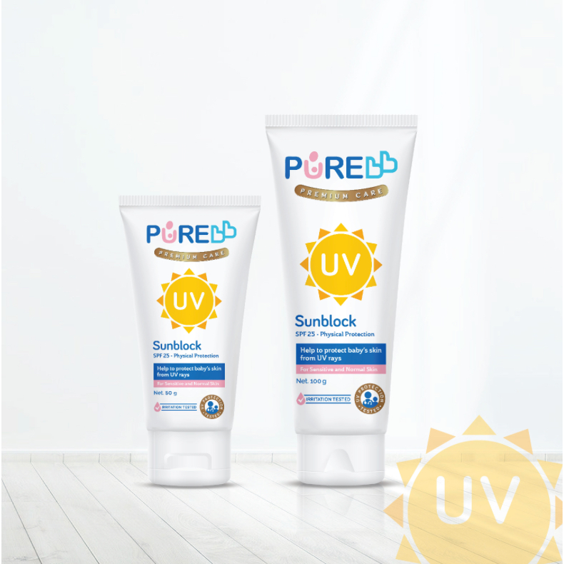 Jual [BPOM] - Pure Baby Sun Block SPF25 100 gr Sunblock Krim Baby ...