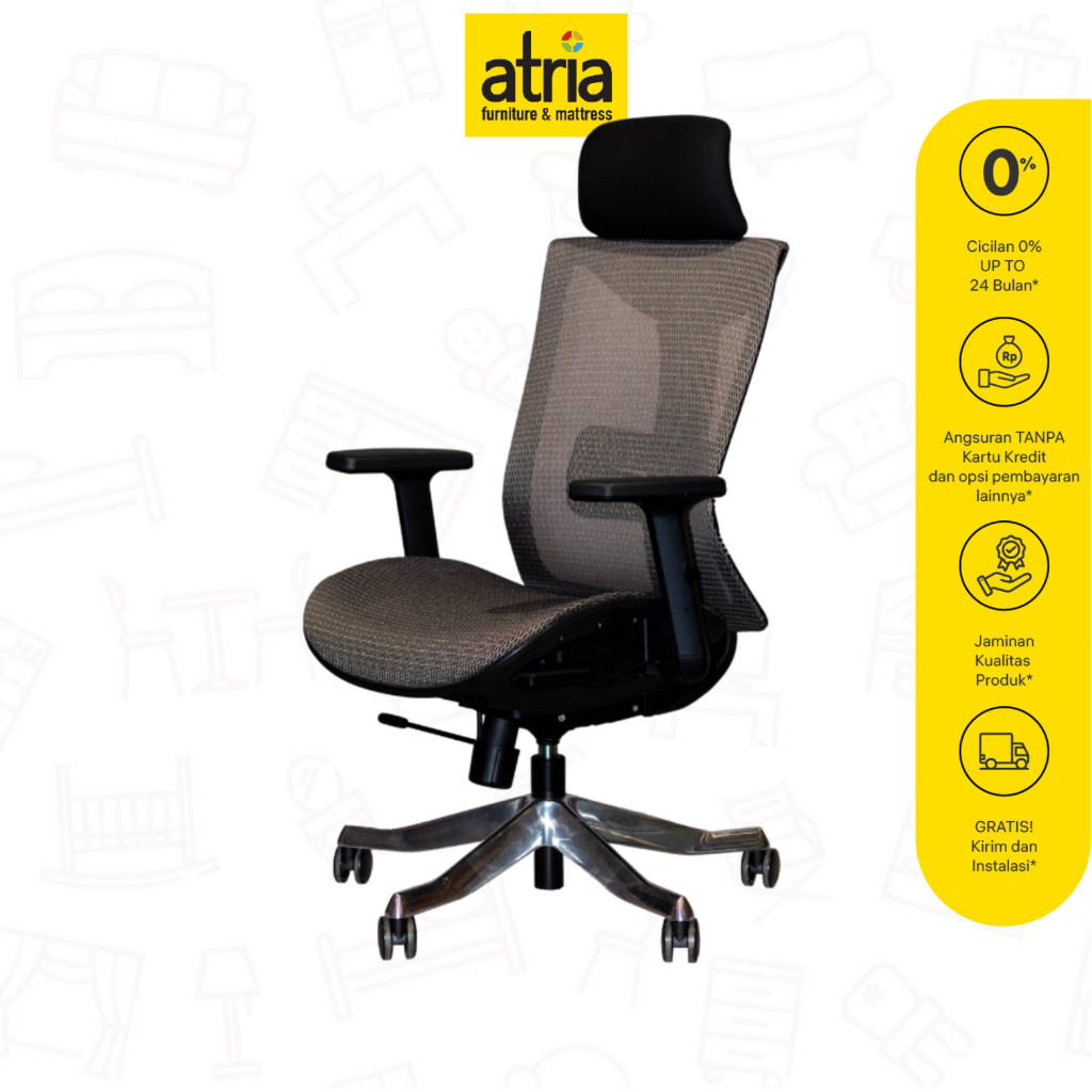 Jual Atria Kursi Kantor Ducan High Chair Dark Grey | Shopee Indonesia