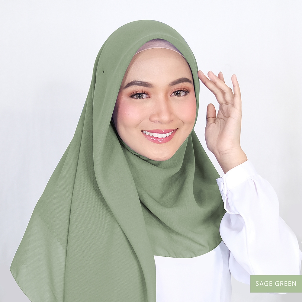 Jual [COD] Hijab Segiempat Bella Square premium warna hijau matcha / sage green | Shopee Indonesia