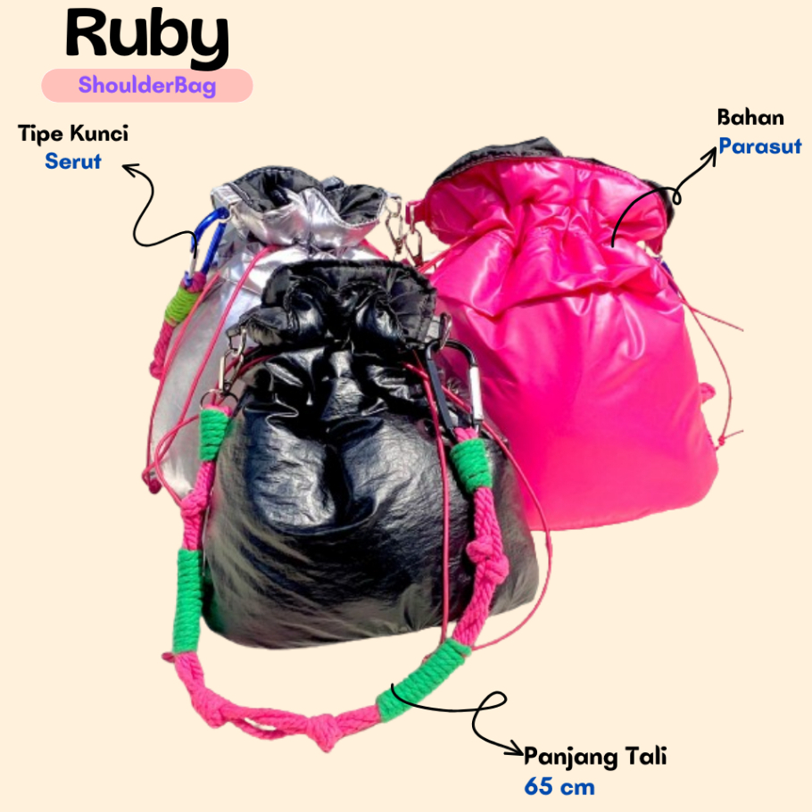 Jual Ruby Tas Wanita PVC Parasut Hand Bag Shoulder Bag Sling Bag ...