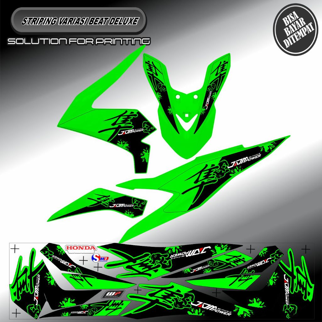 Jual Striping sticker variasi beat deluxe JDM HAYABUSA | Shopee Indonesia