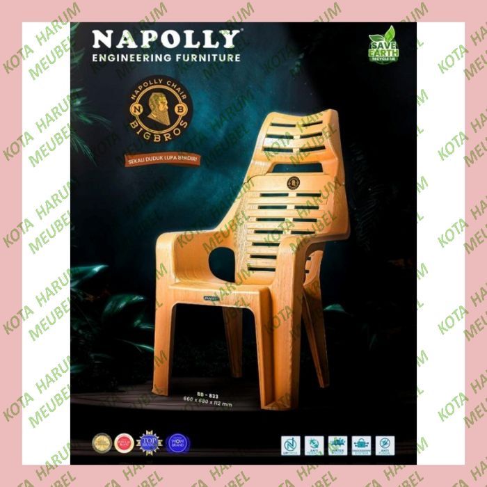 Jual kursi pakai tangan plastik napolly napoly napoli bb 833 pakai ...