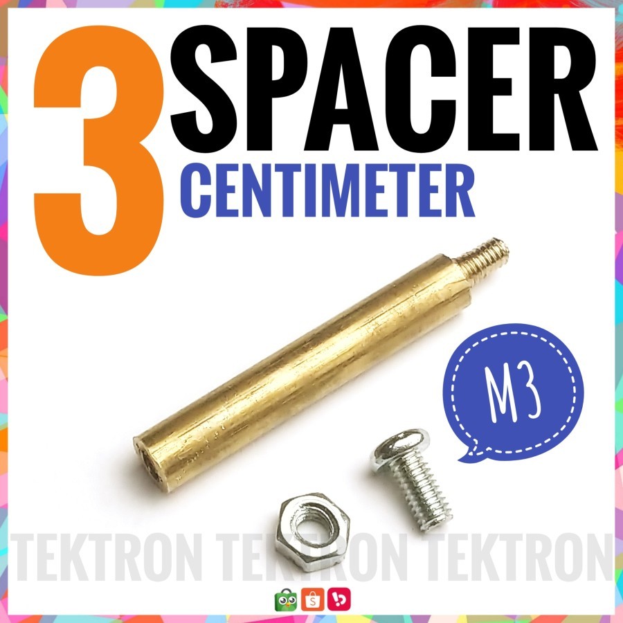 Jual SPACER KUNINGAN T 3cm D 5mm baut M3 30mm Penyangga PCB Mur Baud ...