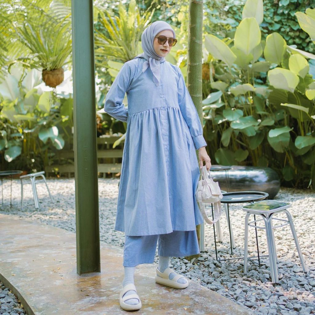 Jual Hara Stripes Blue Tunic (Reject Sale) | Shopee Indonesia