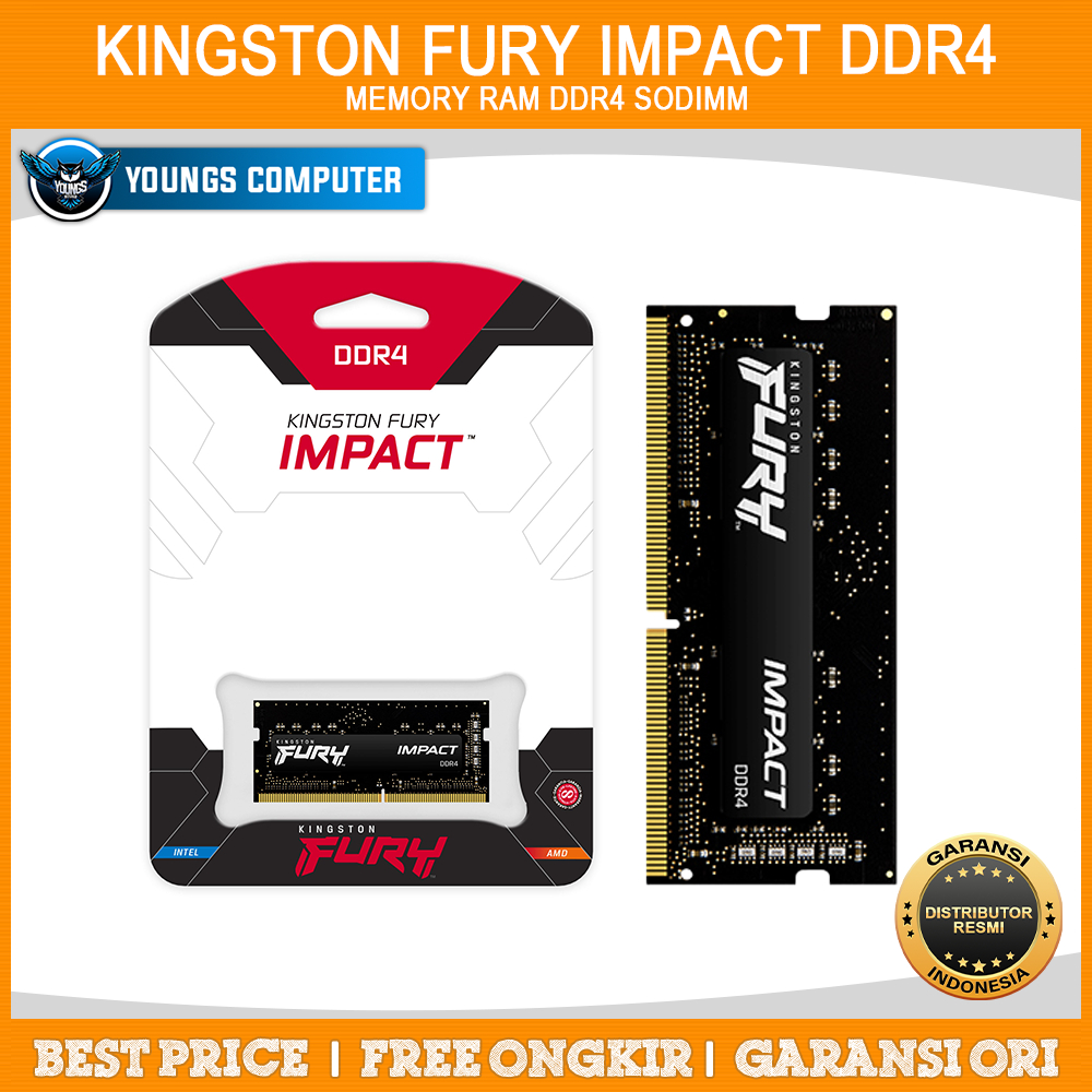 Jual RAM KINGSTON FURY IMPACT DDR4 SODIMM 8GB 16GB 32GB - 3200Mhz Single | Shopee Indonesia
