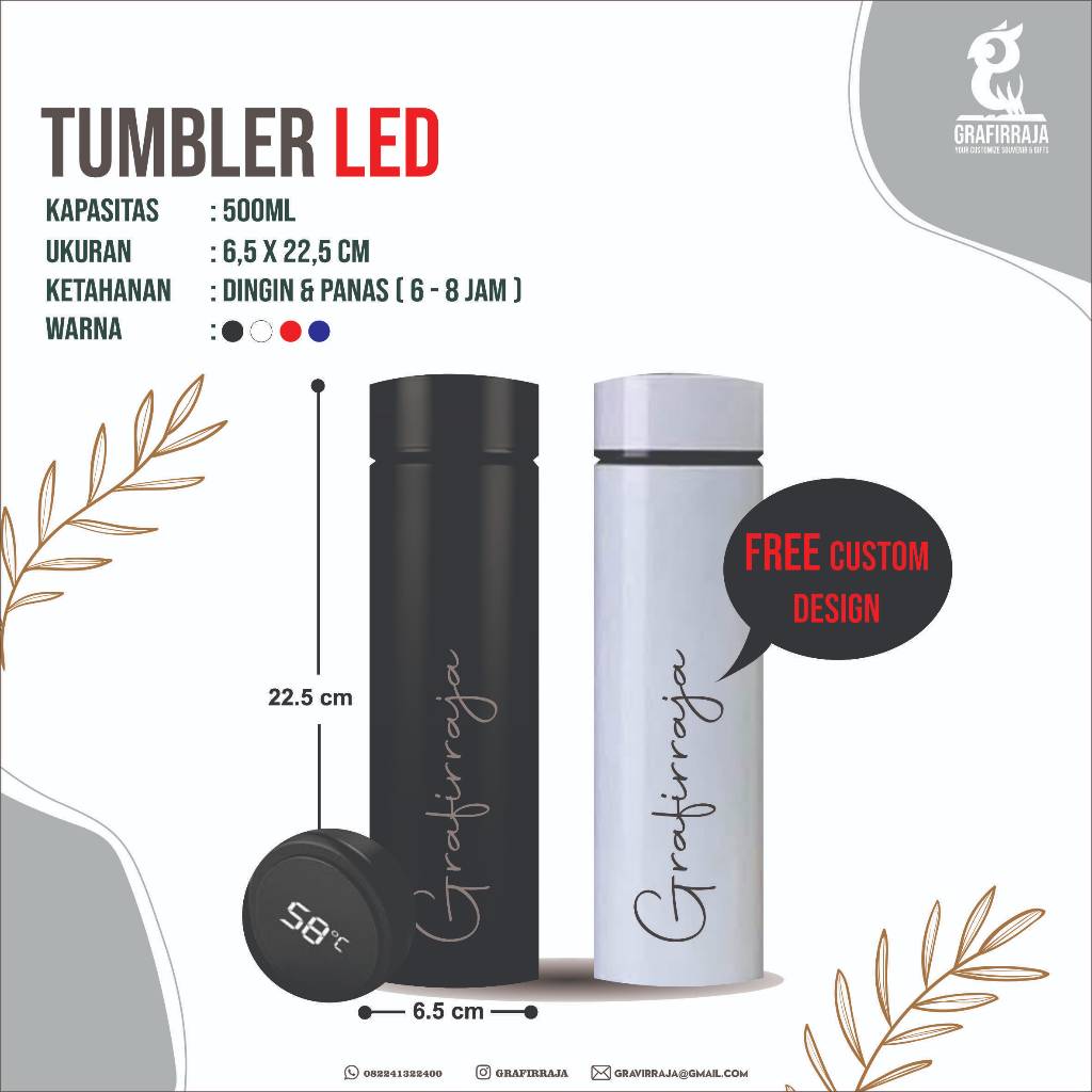 Jual Tumbler LED Custom Laser Grafir / UV Print / Logo / Karakter ...
