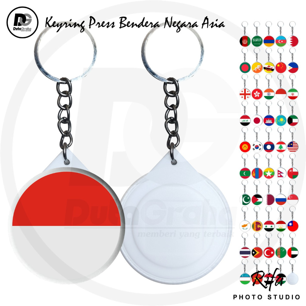 Jual [KEYRING PRESS] BENDERA NEGARA ASIA Gantungan Kunci Keychain ...