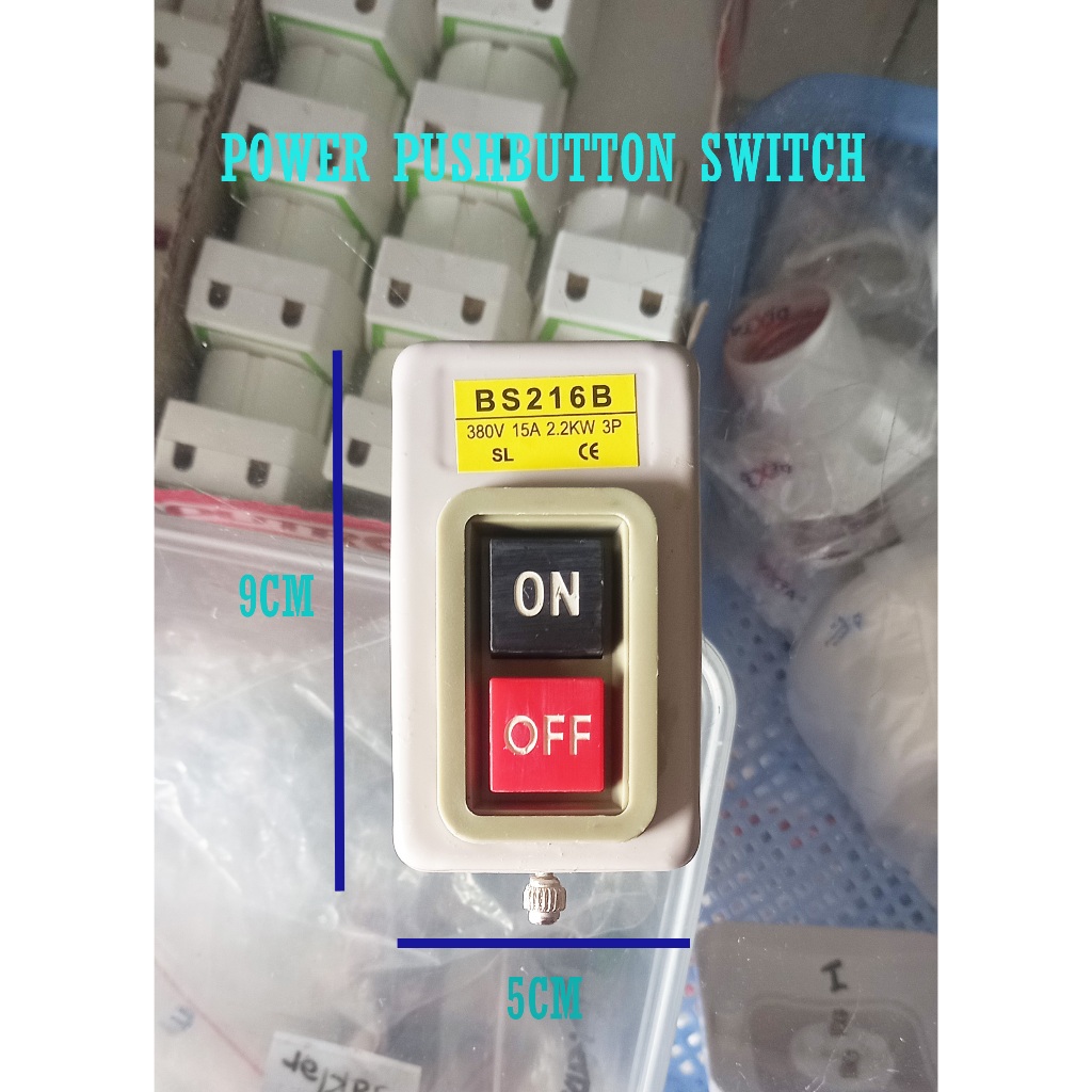 Jual Push Button Switch Start Stop On Off BS216B 380V 15A | Shopee Indonesia