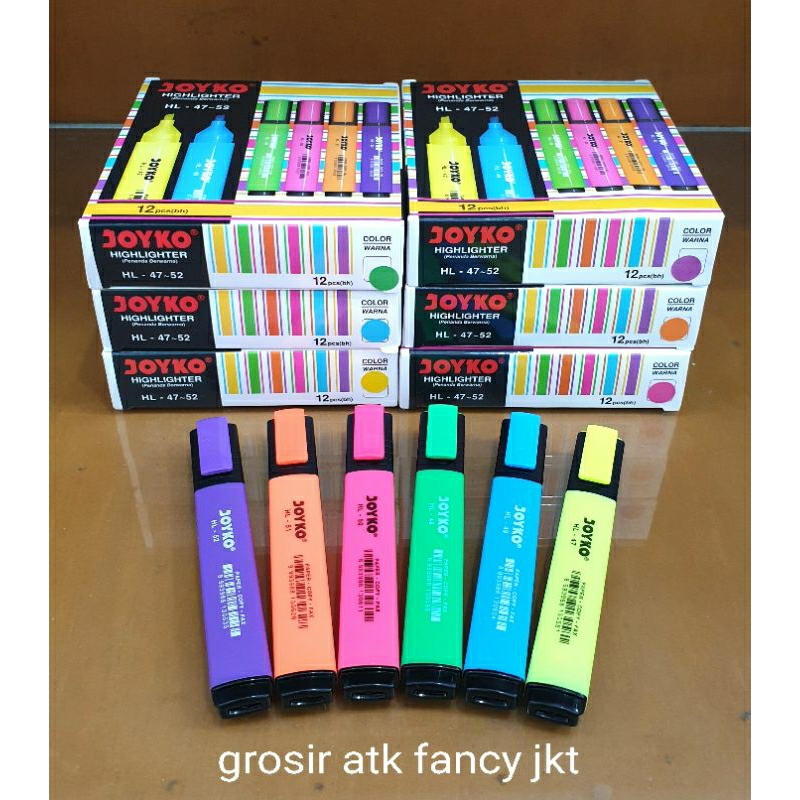 Jual Stabilo Highlighter Penanda Warna Joyko HL 47 - 52 | Shopee Indonesia