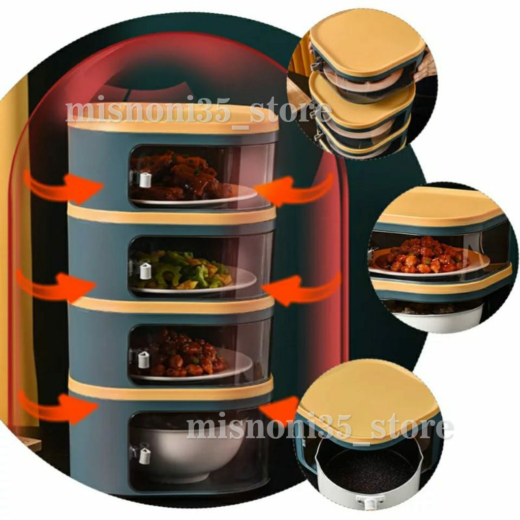 Jual Food Rack Storage 4 Susun Sayur dan Makanan anti bocor dan praktis ...