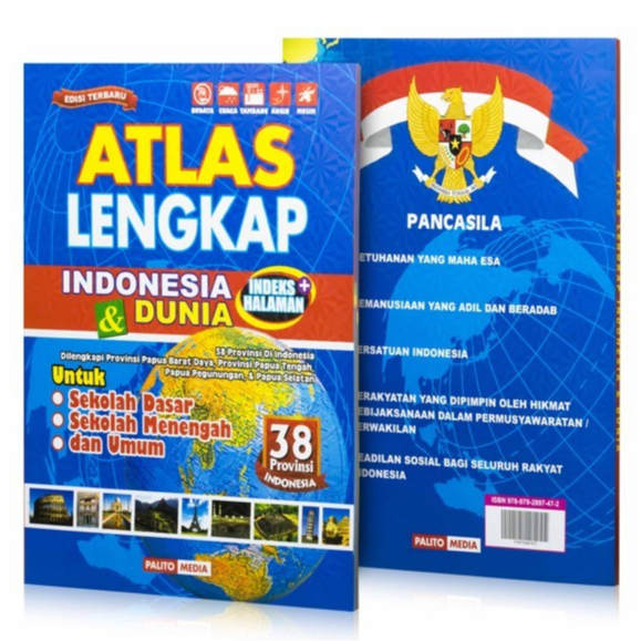 Jual Atlas lengkap 38 Provinsi Indonesia & Dunia (Besar) | Shopee Indonesia