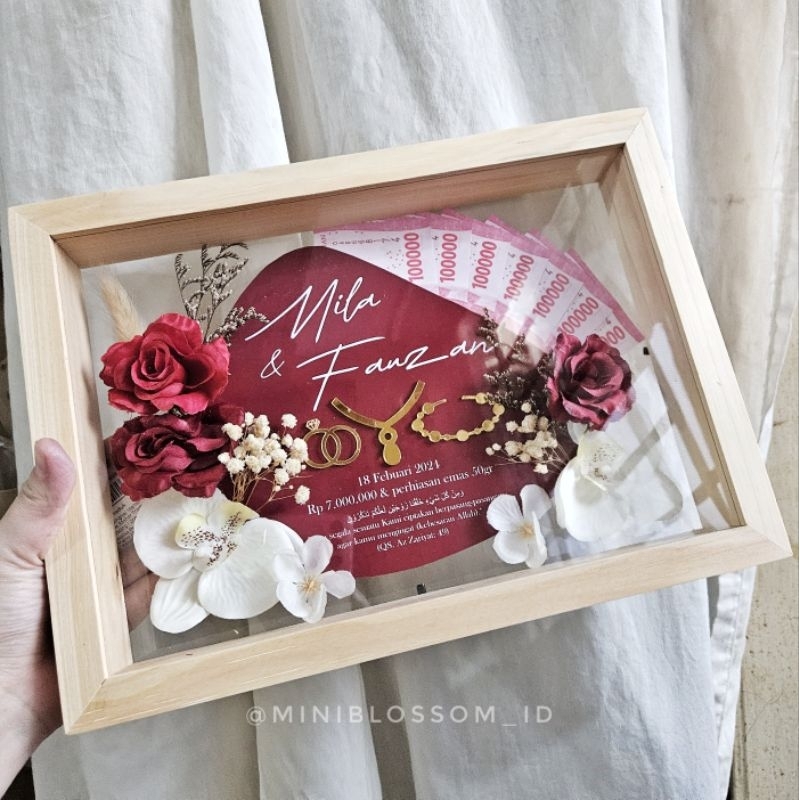 Jual ARA Bingkai Mahar Tetes Air / Frame Mahar Transparan / Hadiah ...