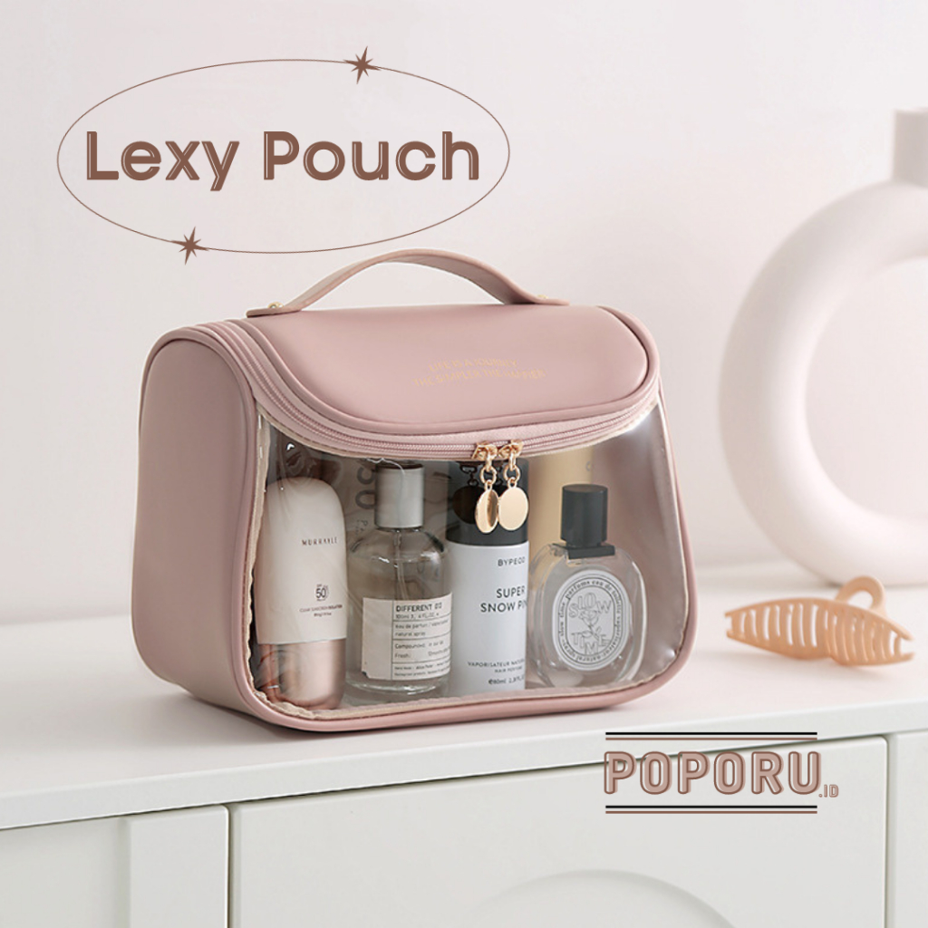 Jual NEW POPORU LEXY TRANSPARENT pouch - make up organizer transparan ...