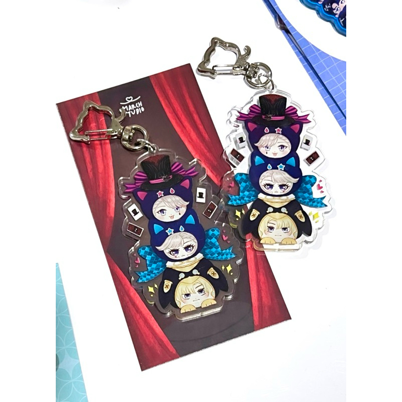 Jual genshin fontaine hearth sibling: lyney lynette freminet keychain ...