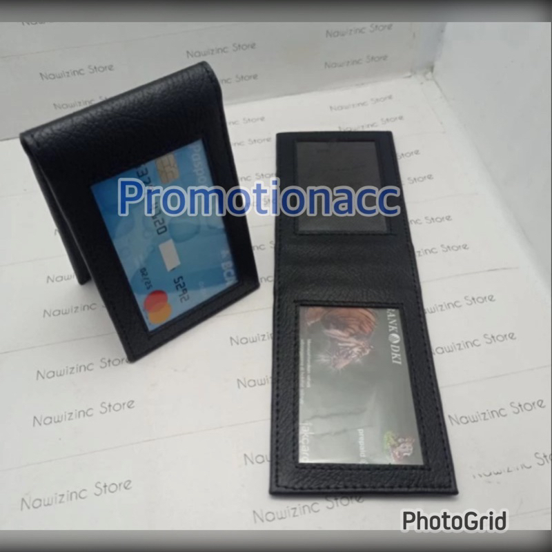 Jual Dompet Kartu ID Card Saku Kulit Magnet 2 sisi Hitam Dof PREMIUM ...