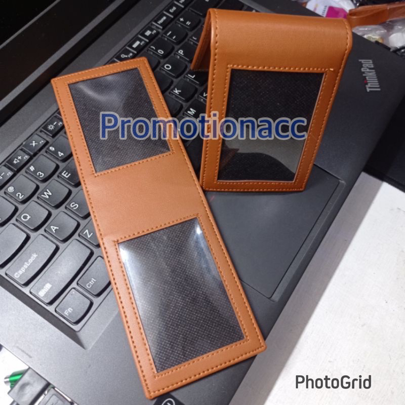 Jual ID Card saku kulit Magnet Coklat Dompet Kartu Name Tag PREMIUM ...
