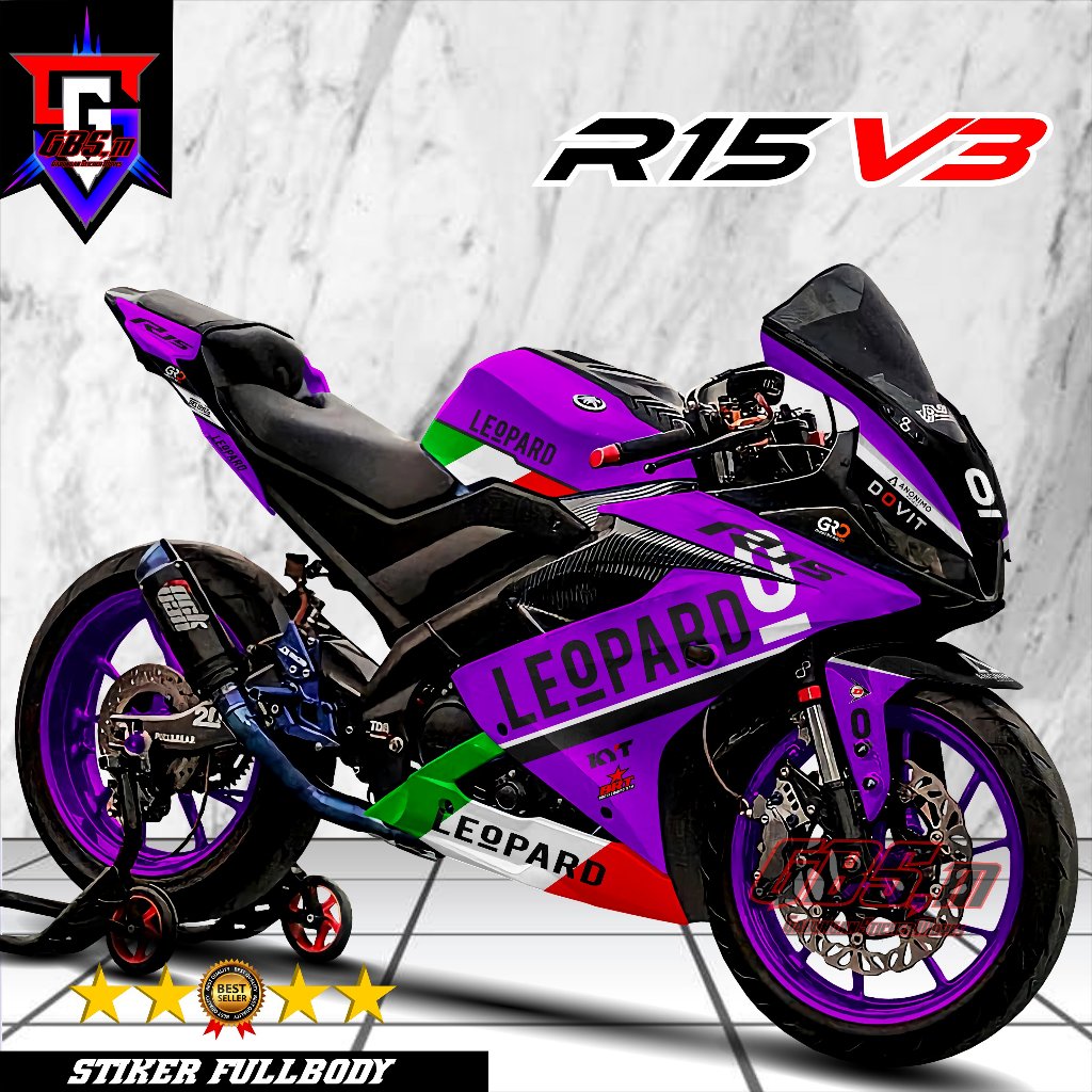 Jual Decal Stiker R15 V3 Stiker Decal Motor R15 V3 Sticker Yamaha R15 ...