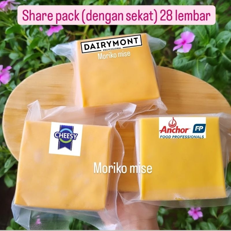 Jual [ SHARE PACK 28 lembar ] ANCHOR red cheddar slice CHEESY ...