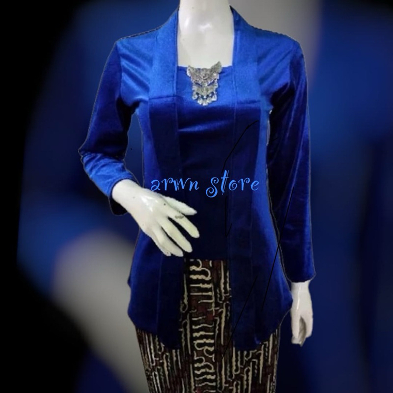 Jual kebaya bludru kutu baru polos | Shopee Indonesia
