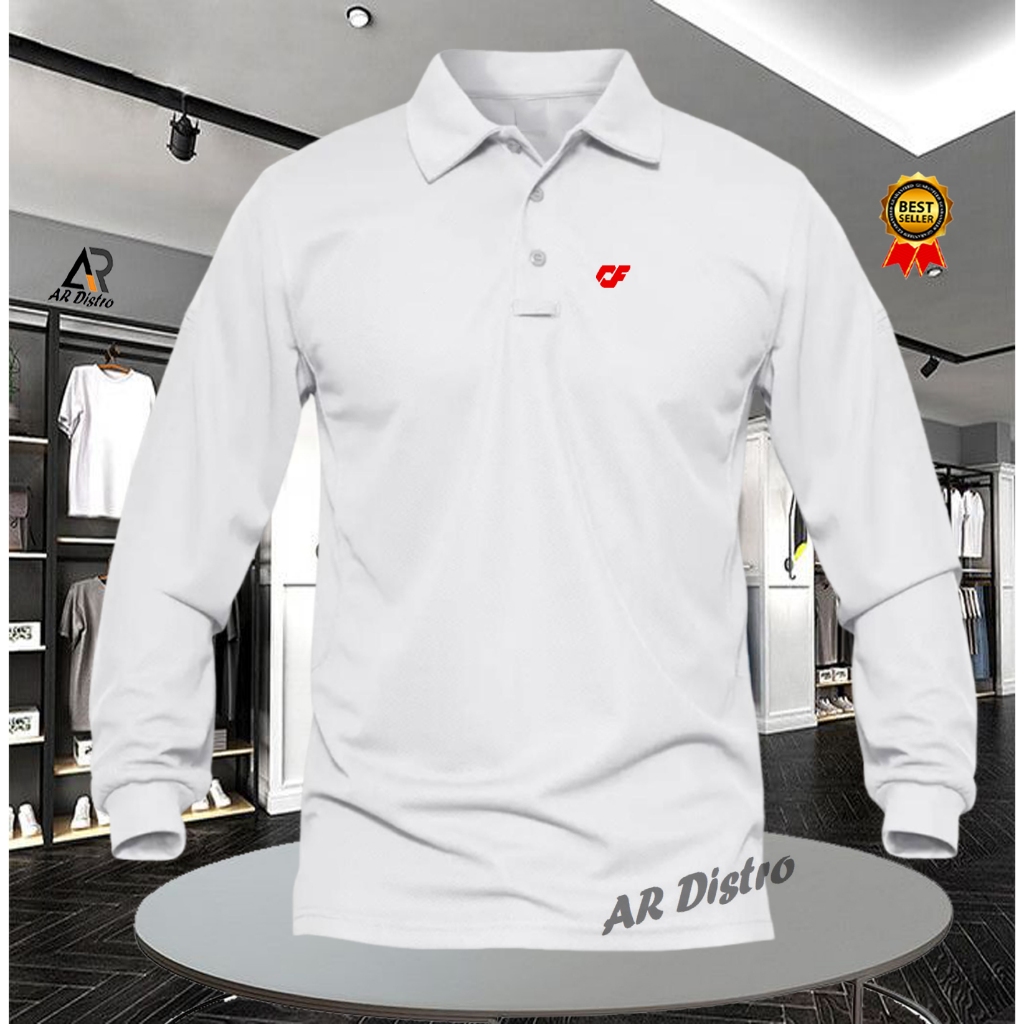 Jual POLO Shirt lengan panjang/POLO PRIA/WANITA POLO CF TEXT RED //POLO ...