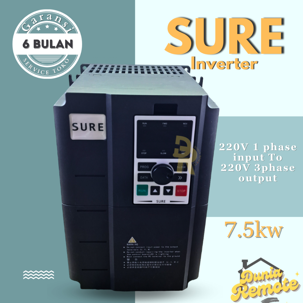Jual SURE Inverter 7.5KW 220V 1 Phase input To 220V 3Phase output Inverter Drive Variable ...