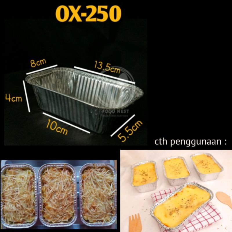 Jual CUP ALUMUNIUM PERSEGI PANJANG KOTAK PUDING PERSEGI TRAY ALUMUNIUM ...