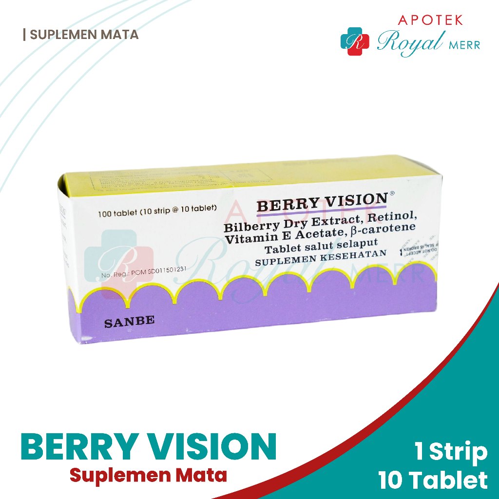 Jual BERRY VISION STRIP ISI 10 TABLET, Memelihara Kesehatan Mata ...